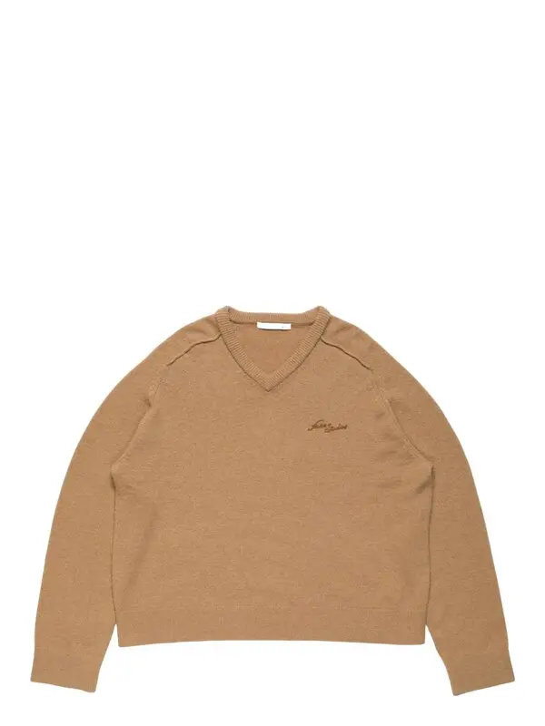 Acne Studios Camel Hair V-neck Sweater - Light Camel