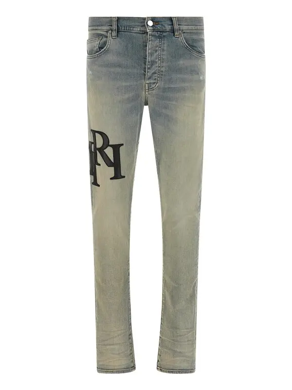 Amiri Staggered Logo' Jeans - Blue