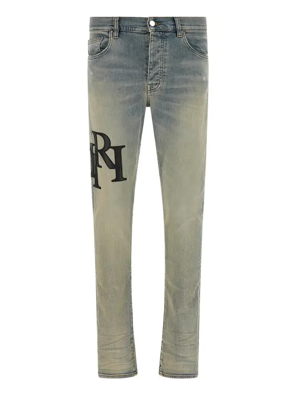 Amiri Staggered Logo' Jeans - Blue