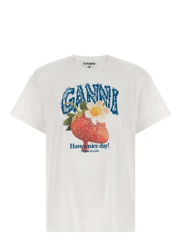 GANNI Strawberry' T-shirt - White