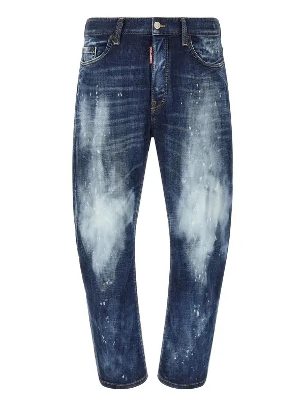 Dsquared2 Bro' Jeans With 'paint' Details - Blue