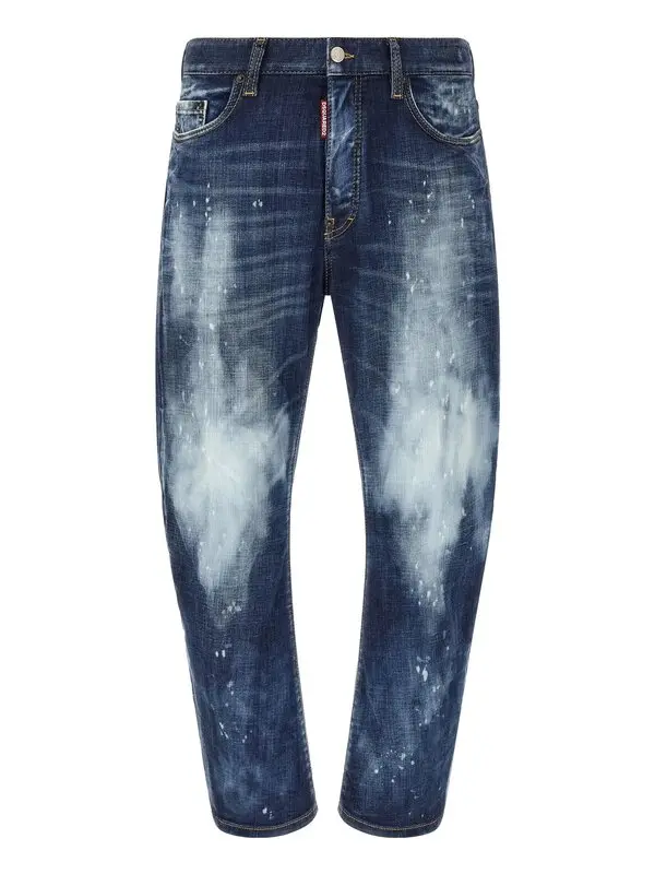 Dsquared2 Bro' Jeans With 'paint' Details - Blue