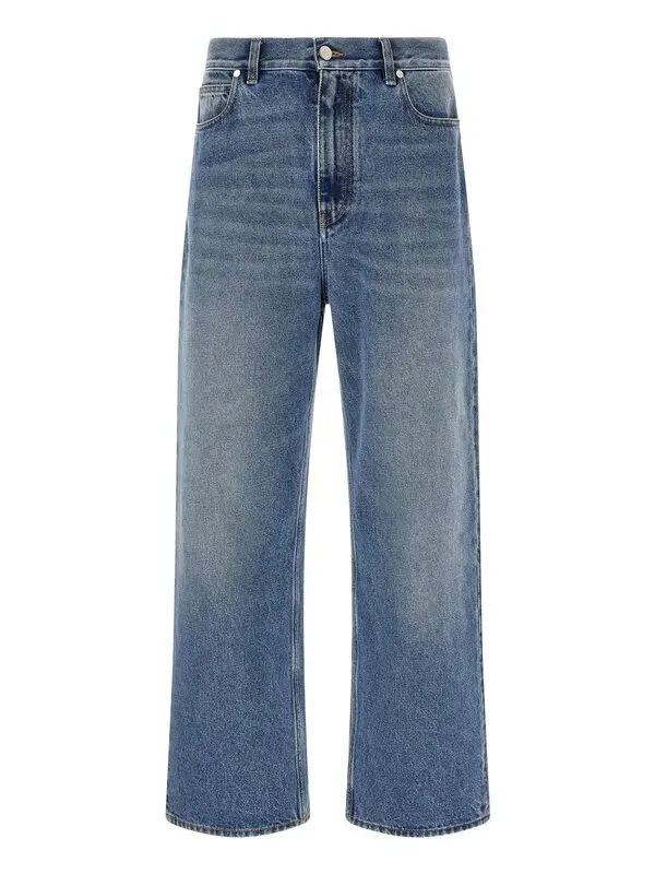 Fendi Ff' Patch Jeans Saddlery - Blue
