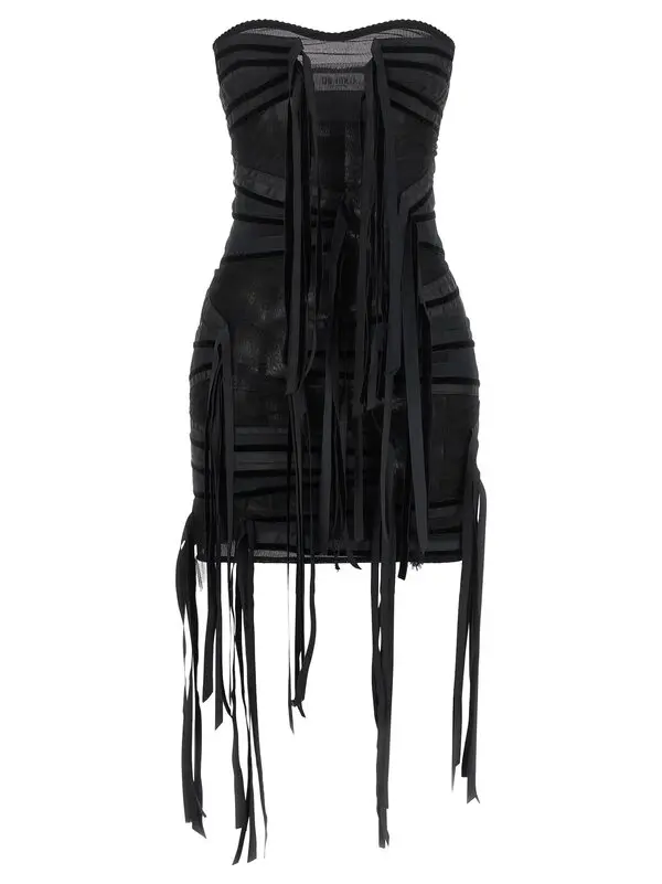 Attico Ribbon Dress - Black