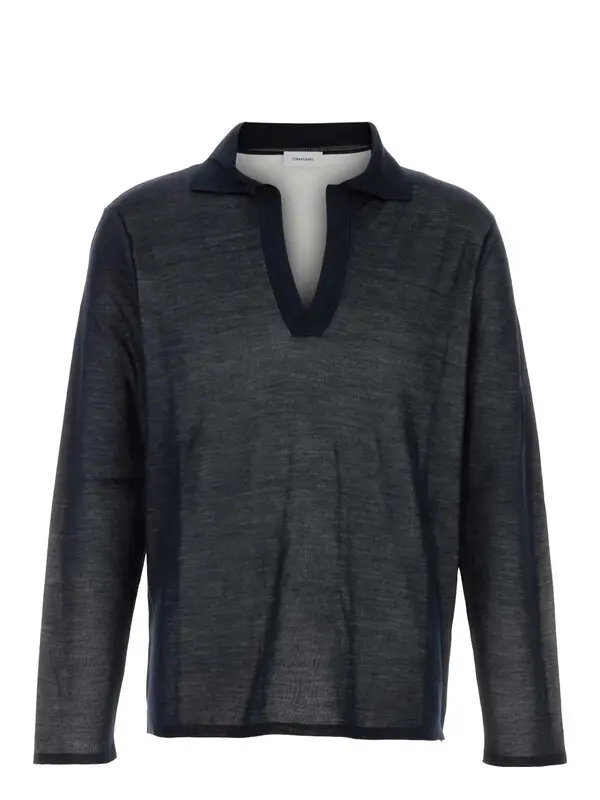 FERRAGAMO Midnight Silk Polo Shirt - Blue