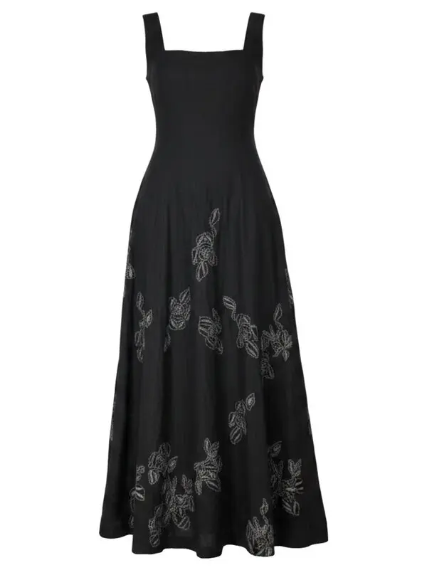 LUME The Charcoal Rose Panel Dress - Black