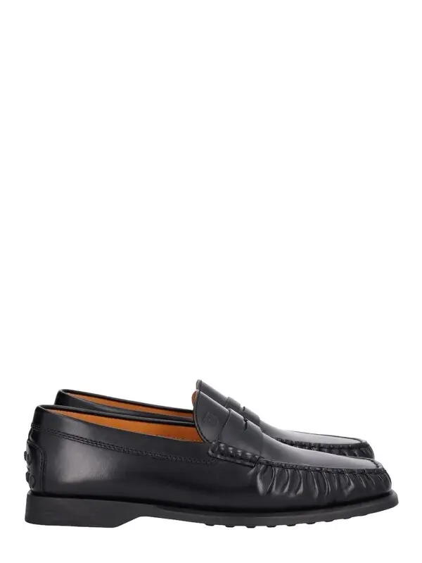 TOD'S Moccasin In Curled Leather - Black