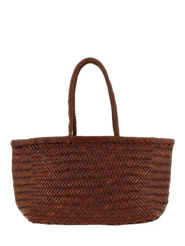 Dragon Diffusion Bamboo Triple Jump' Large Shoulder Bag - Brown