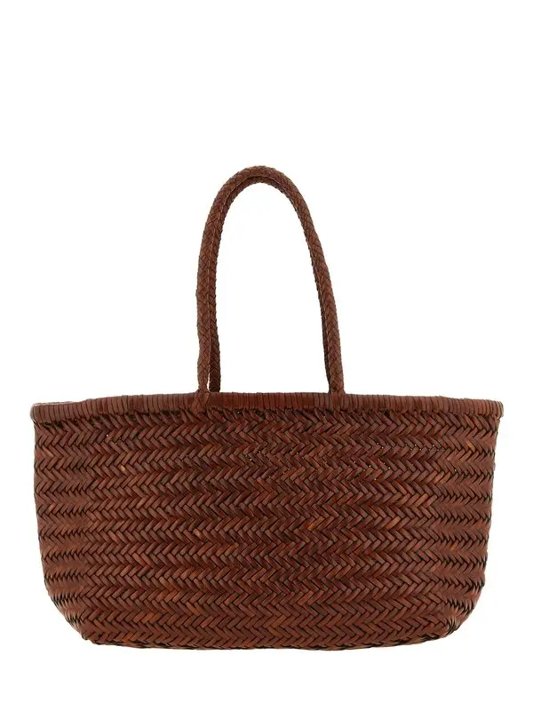 Dragon Diffusion Bamboo Triple Jump' Large Shoulder Bag - Brown
