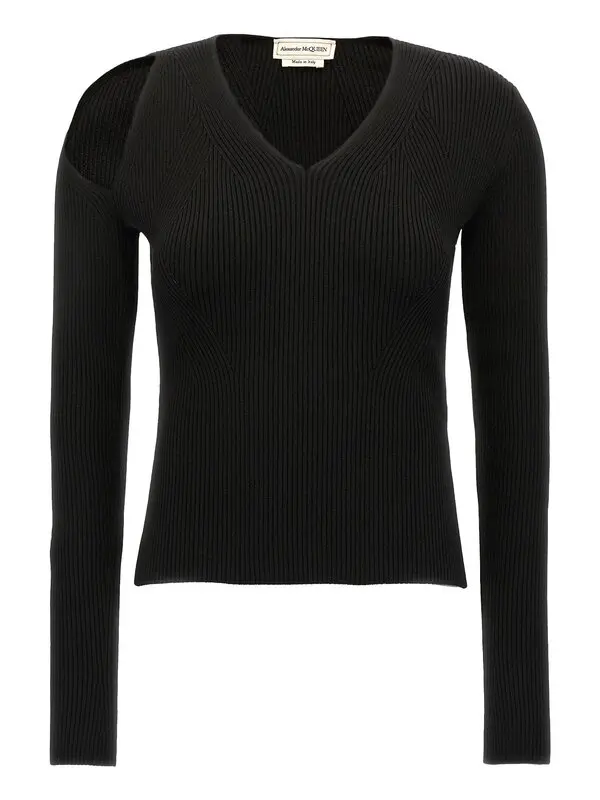 Alexander McQueen Cut-out Sweater - Black