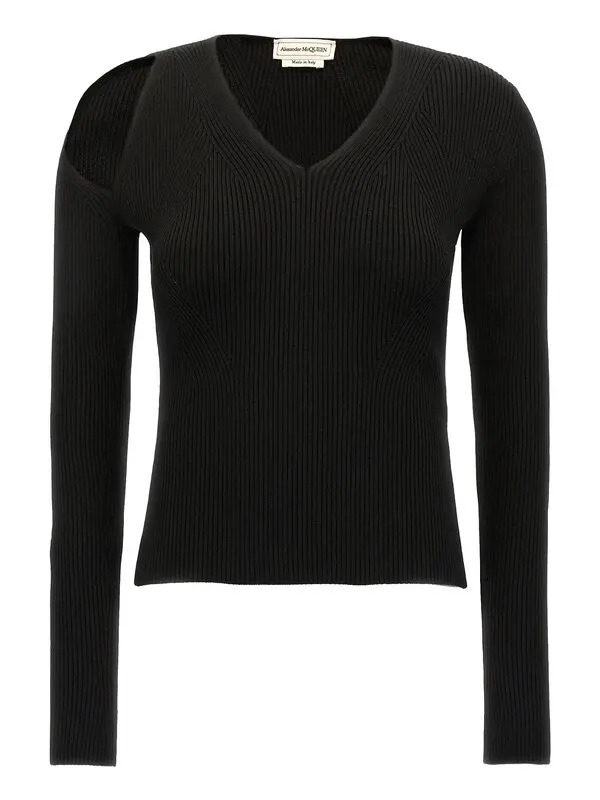 Alexander McQueen Cut-out Sweater - Black