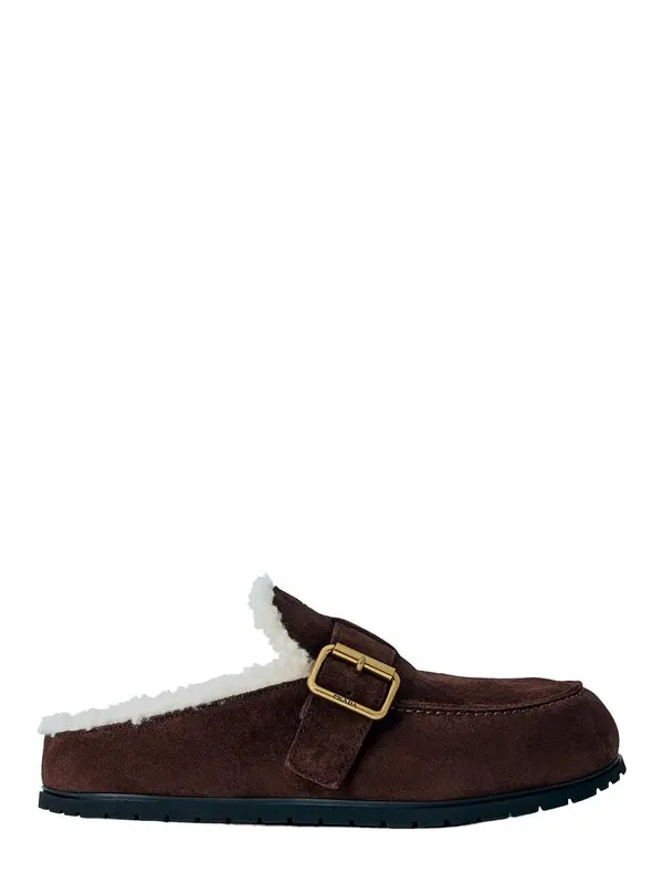 Prada Suede Mules - Brown