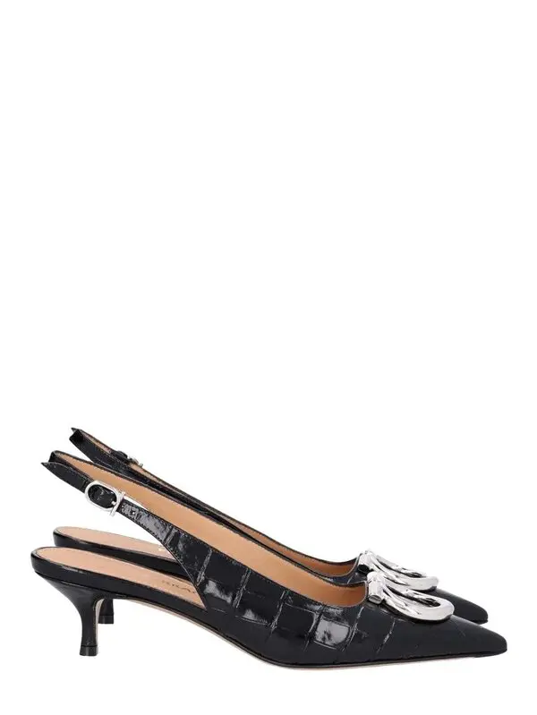 FERRAGAMO Slingback Maxi Gancini - Black