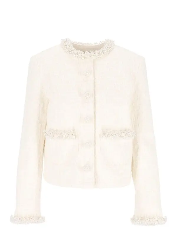 SELF-PORTRAIT Denim Jacket - White