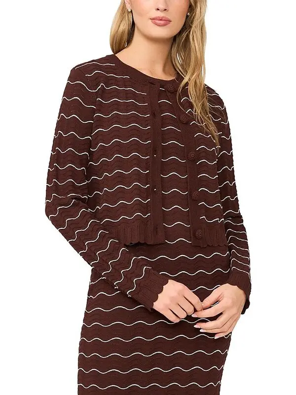 Ted Baker London Sherry Scallop Ripple Cardigan Sweater - Fireplace
