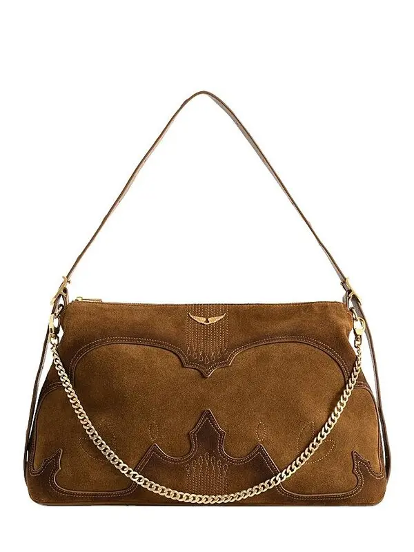 Zadig&Voltaire Jim Western Suede Shoulder Bag - Cognac