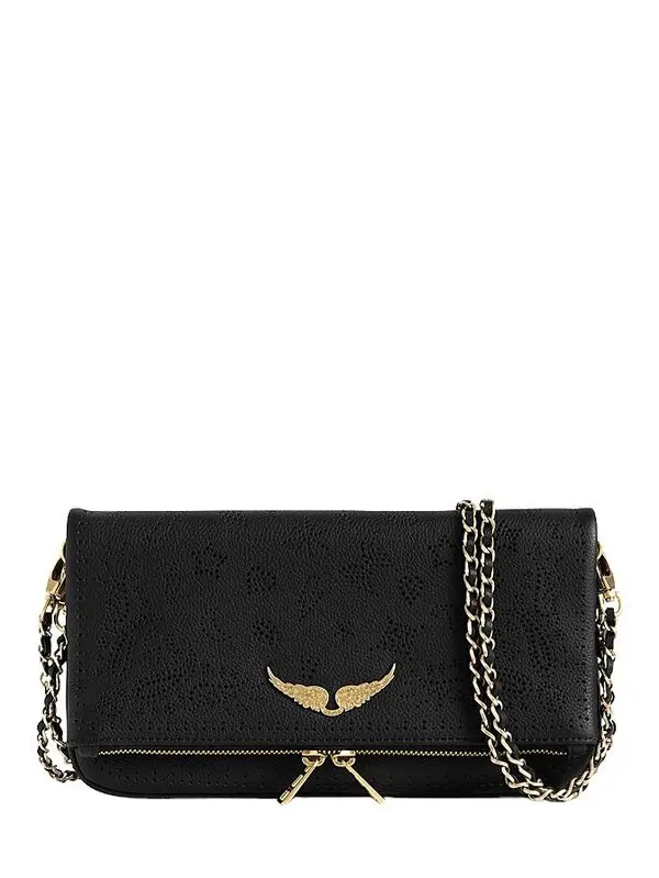 Zadig&Voltaire Rock Perfo Leather Clutch - Black