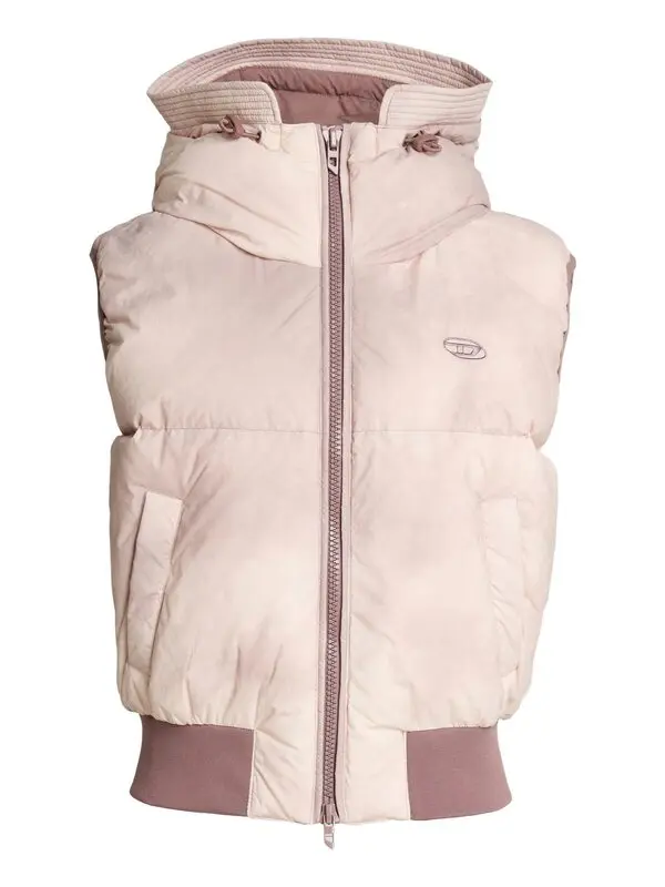 DIESEL® Two-tone Sleeveless Hooded Down Vest - No