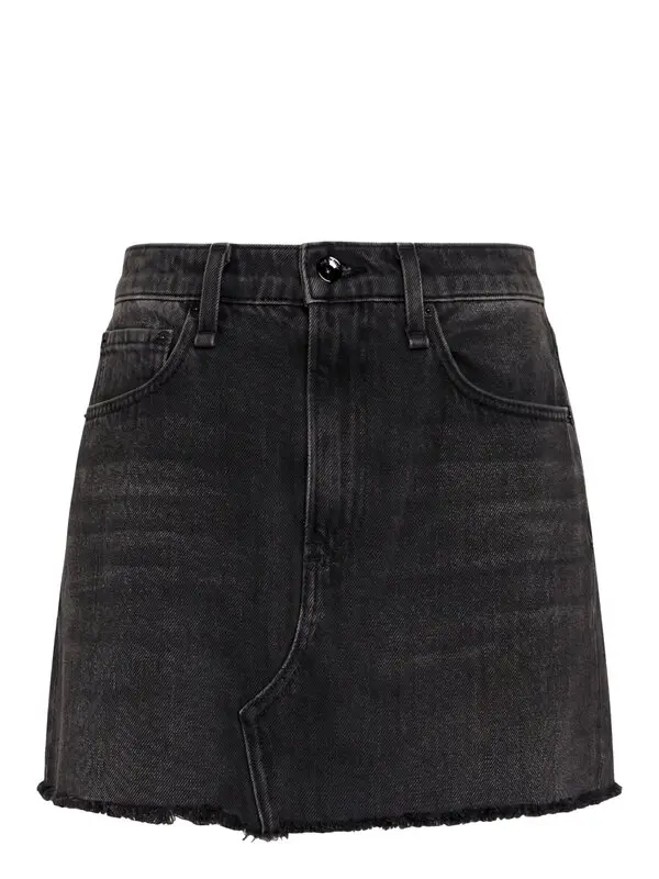 Rag & Bone Colorful Denim Midi Skirt - Black