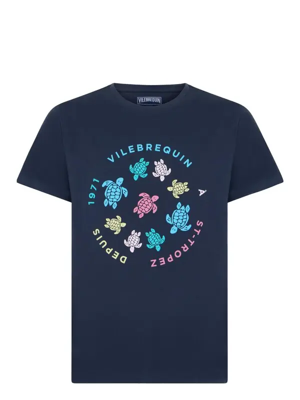 Vilebrequin Turtle Circle Graphic T-shirt - Blue