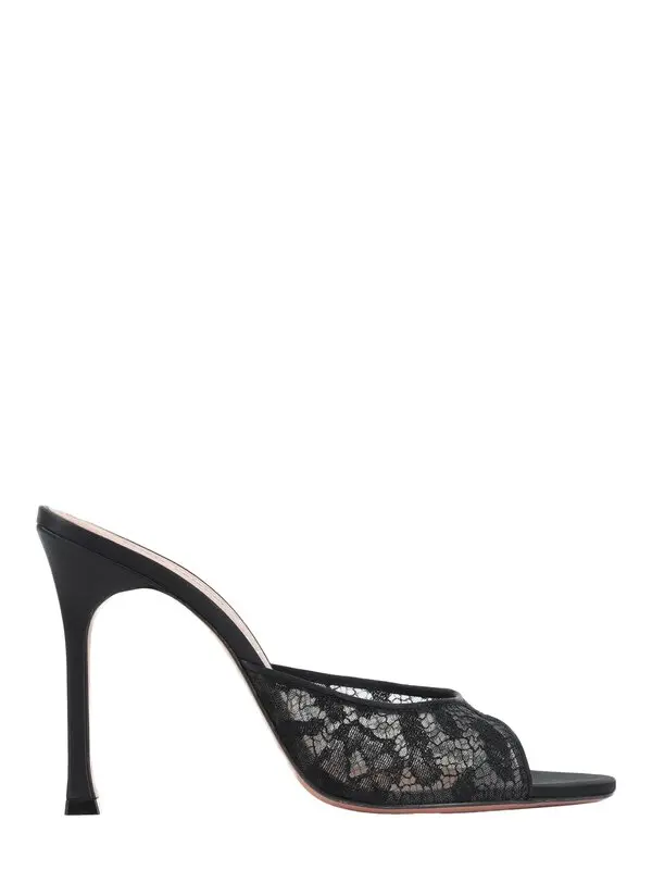 Amina Muaddi Alexa Lace 95 High-heeled Sandals - Black