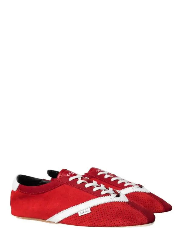 Celine Lace-up Sneakers - Red/white