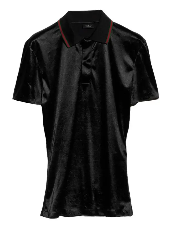 Gucci Web Trim Polo Shirt - Black