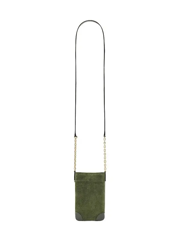 Gerard Darel Charlotte Suede Phone Crossbody - Green
