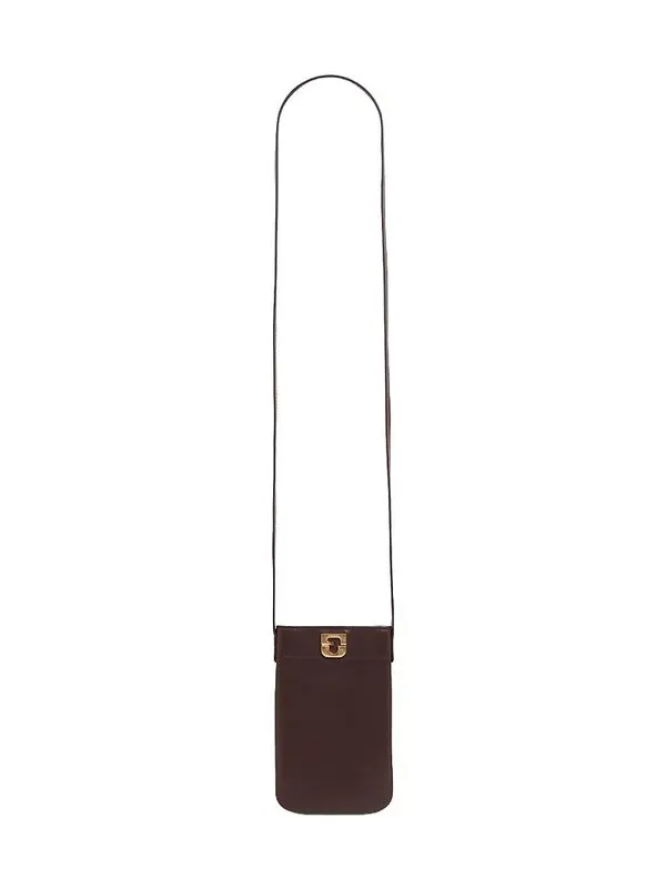 Gerard Darel Lady Leather Crossbody Phone Bag - Brown
