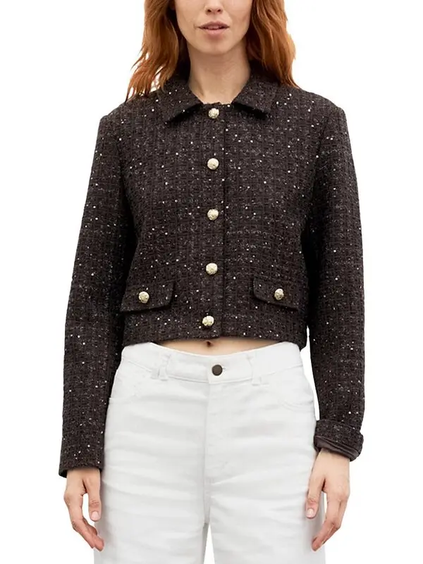 Gerard Darel Julsa Cropped Jacket - Brown