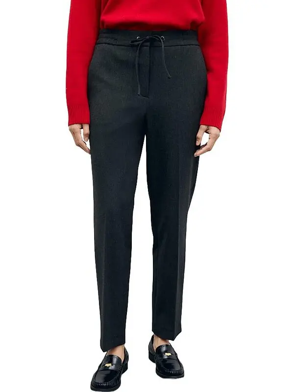 Gerard Darel Myra Mid Rise Straight Leg Pants - Charcoal