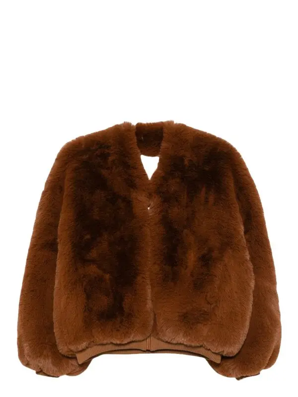 THE FRANKIE SHOP Faux Fur Coat - Bronze