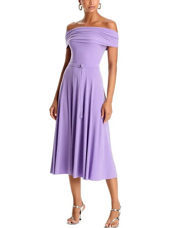 Norma Kamali Sleeveless Cowl Neck Hooded Flared Dress - Lavender