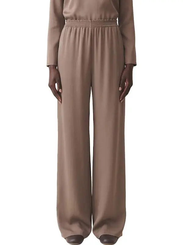 Fabiana Filippi High-waisted Wide-leg Palazzo Trousers With Elastic Waistband - Dove Grey