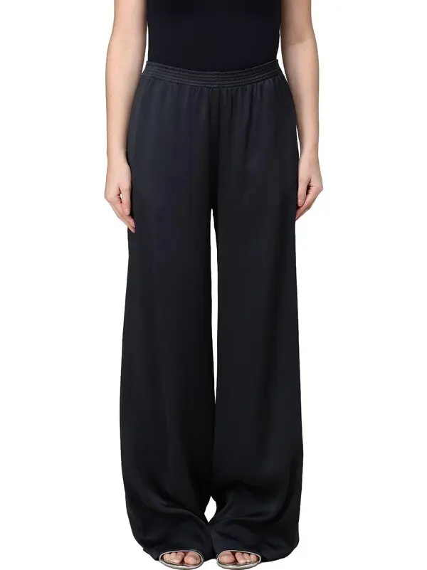Fabiana Filippi High-waisted Wide-leg Palazzo Trousers With Elastic Waistband - Grey 1