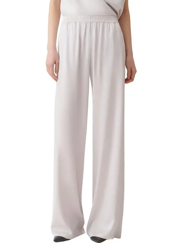 Fabiana Filippi High-waisted Wide-leg Palazzo Trousers With Elastic Waistband - Grey