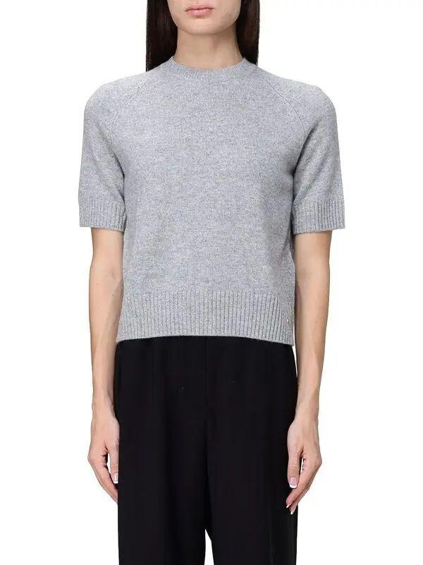 ANINE BING Pure Cashmere Crewneck Jumper With Short Sleeves - Grey