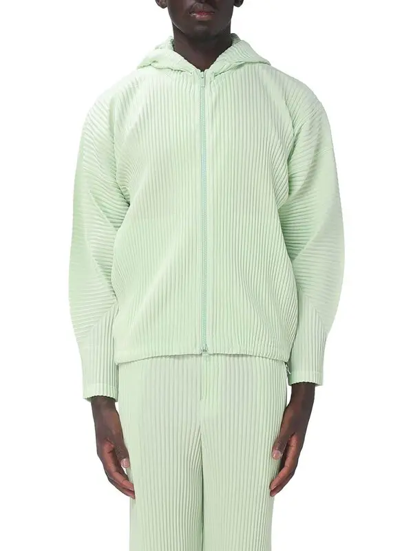 Issey Miyake Pleated Crêpe Homme Plissé Zip-up Hoodie - Green