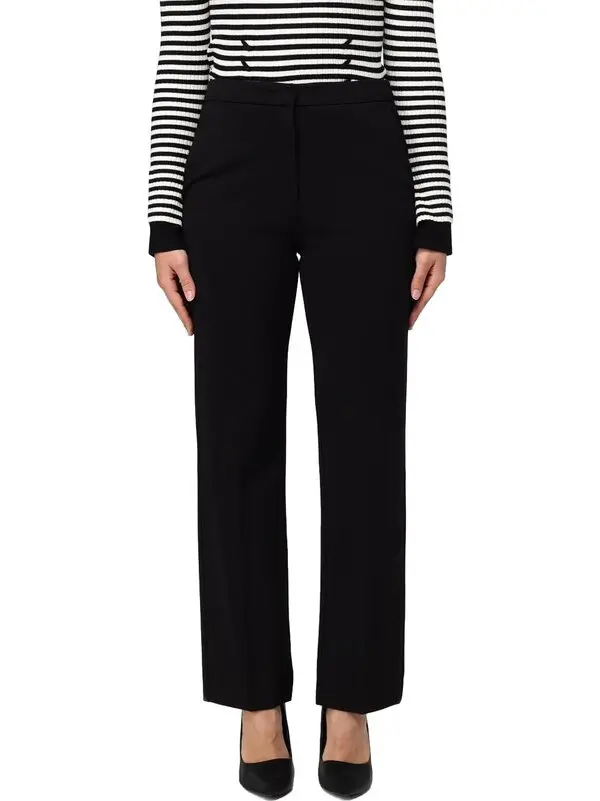 TWINSET High-waisted Cropped Skinny Jersey Trousers - Black