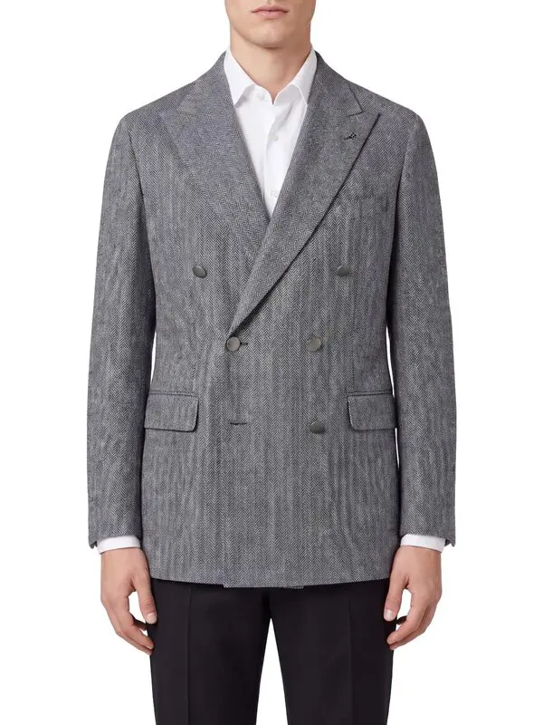 Tagliatore Double-breasted Virgin Wool And Cashmere Blazer With Peak Lapels - Black