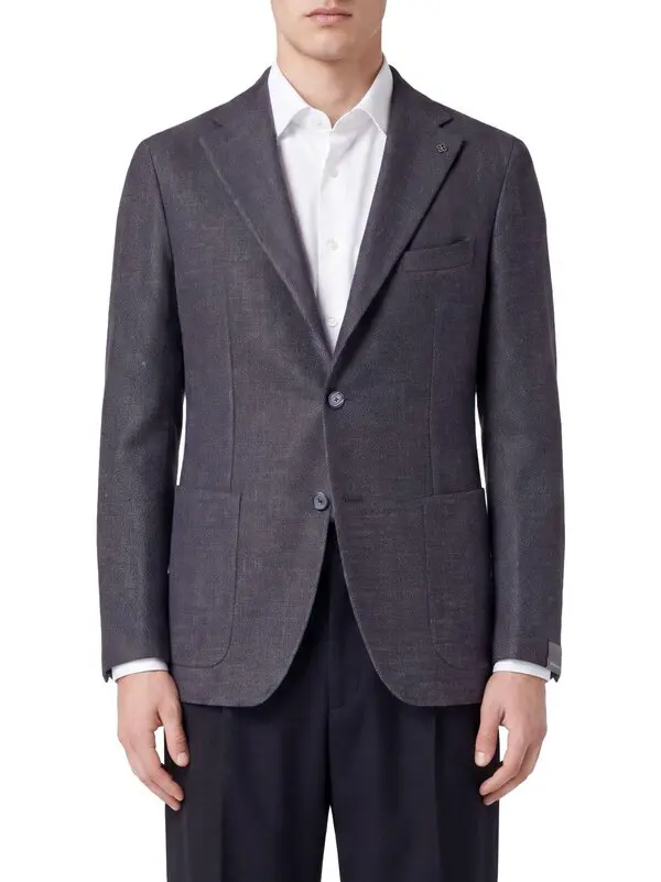 Tagliatore Single-breasted Blazer In Virgin Wool And Silk With Peak Lapels - Brown