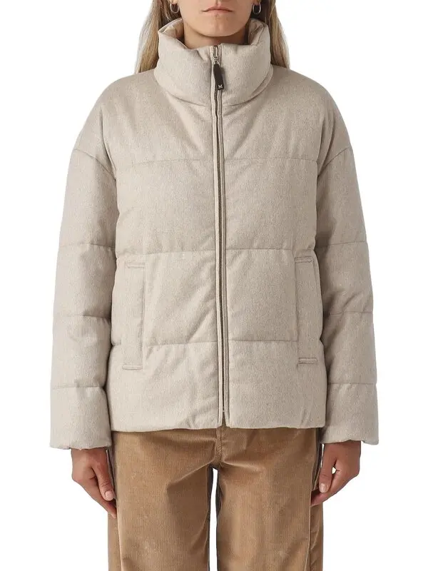 Max Mara Divina Reversible Cashmere Puffer Jacket With High Neck - Beige