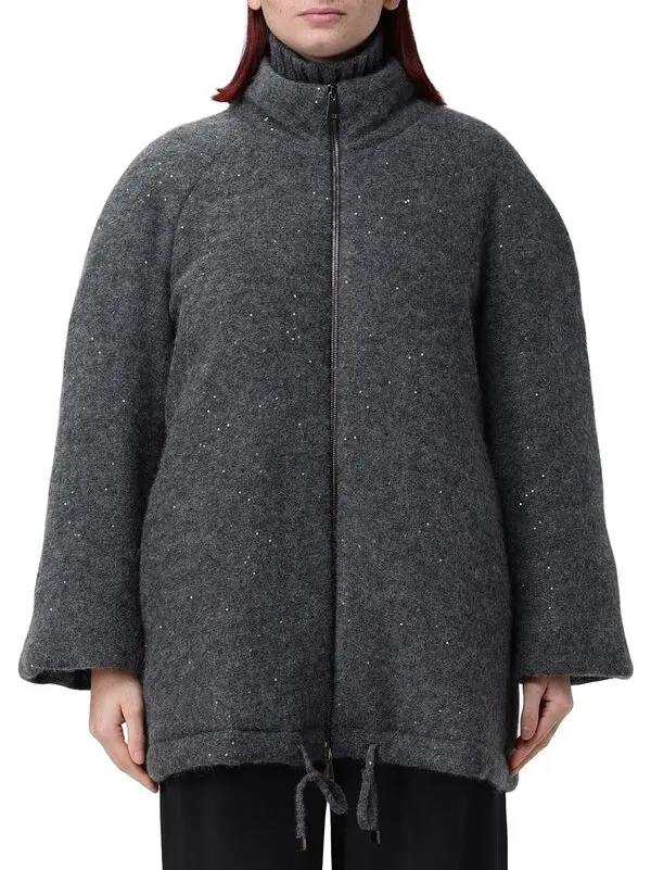 Fabiana Filippi Sequin-detailed Cashmere And Silk Short Jacket - Grey