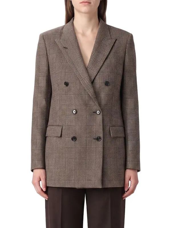 Tagliatore Houndstooth Wool And Cashmere Double-breasted Blazer - Brown
