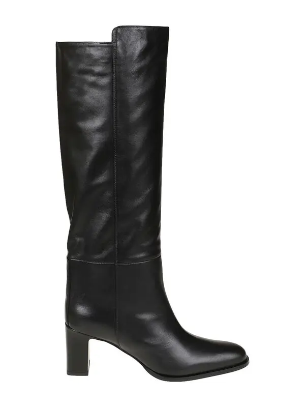 JIMMY CHOO Caly Mid-heel Knee-high Boots In Smooth Leather - Black