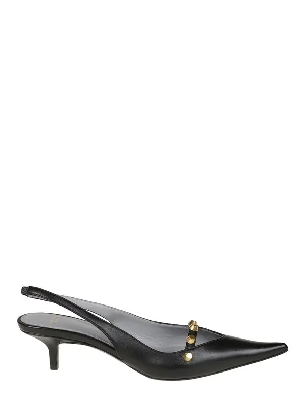 Balenciaga Midnight Studded Nappa Low-heel Slingback Pumps - Black