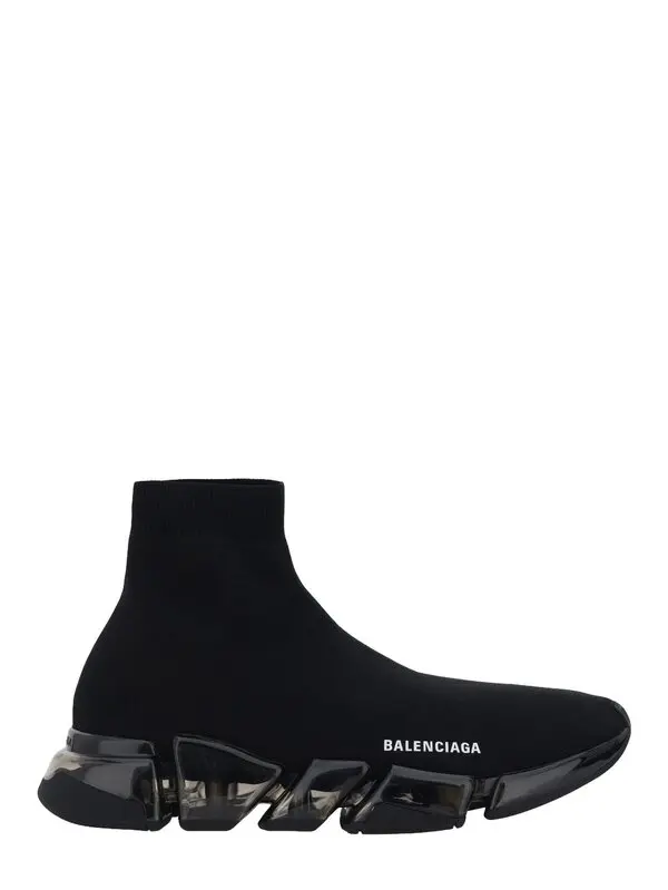 Balenciaga Speed 2.0 High-top Slip-on Sneakers In Technical Fabric With Logo - Black