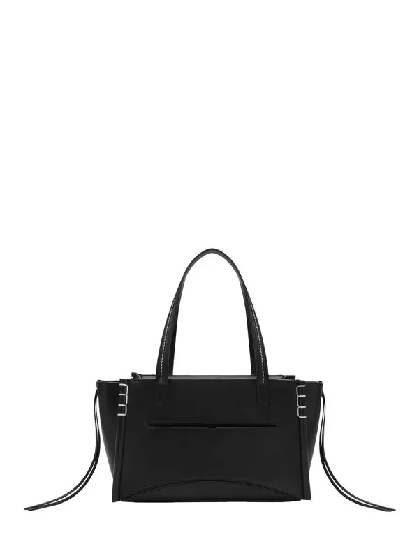 JW Anderson Contrast-stitching Full-grain Calfskin Shoulder Bag - Black