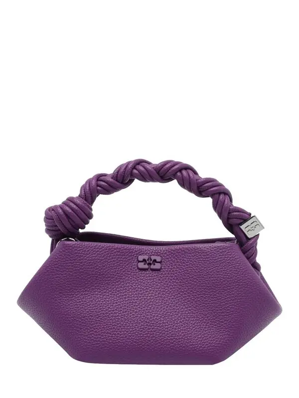 GANNI Small Bou Handbag With Braided Handle And Butterfly Logo - Violet