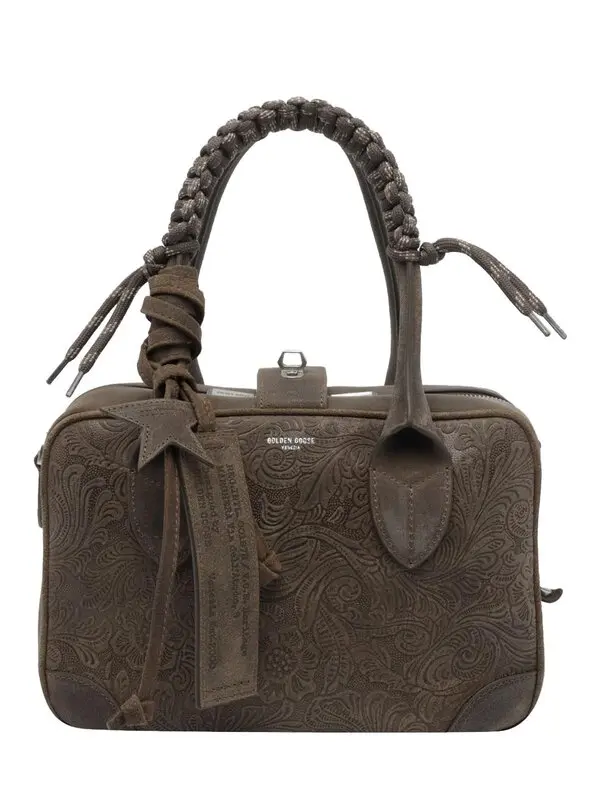 GOLDEN GOOSE Vita Handbag In Distressed Leather With Star Charm - Green